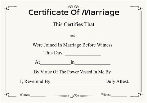 5 Printable Certificate Of Marriage Templates Howtowiki