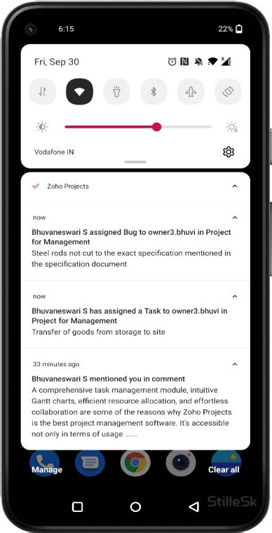 enhanced notifications in the latest version of the zoho projects