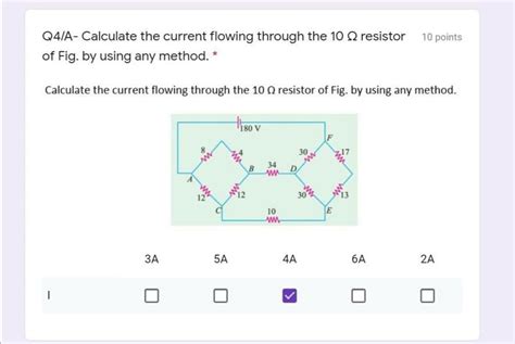 solved 10 points q4 a calculate the current flowing through