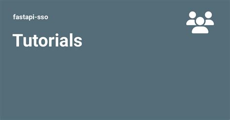 Tutorials Fastapi Sso