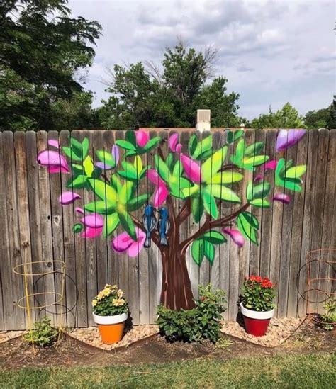 Pin By Julie Errington On Garden Fence Art In Garden Fence Art Garden Art Diy Garden Mural