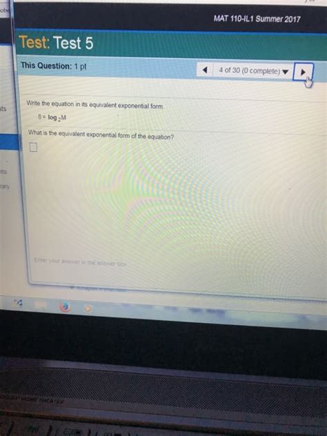 Solved Write The Equation In Its Equivalent Exponential Chegg