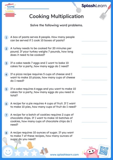 Multiply 1 Digit Numbers And Multiples Of 10 Cooking Word Problems