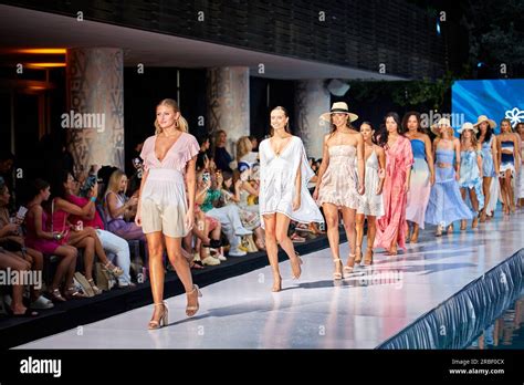 Miami Beach Usa 09th July 2023 Miami Beach Florida A Model Walks