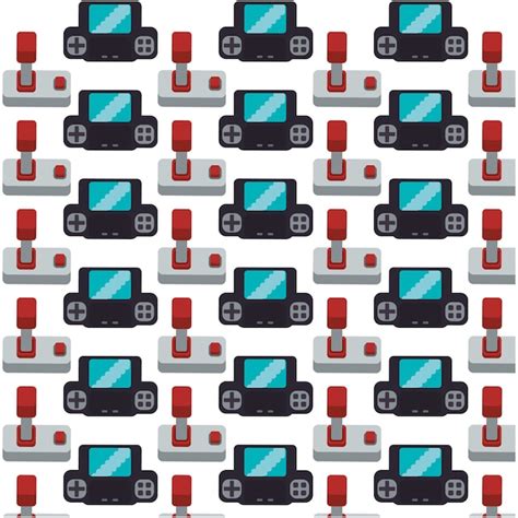 Premium Vector Gamepad Joystick Collection Seamless Pattern Design