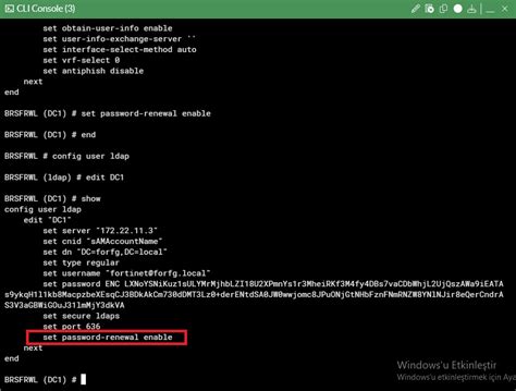 Fortigate Ssl Vpn Ldaps Parola Değiştirme