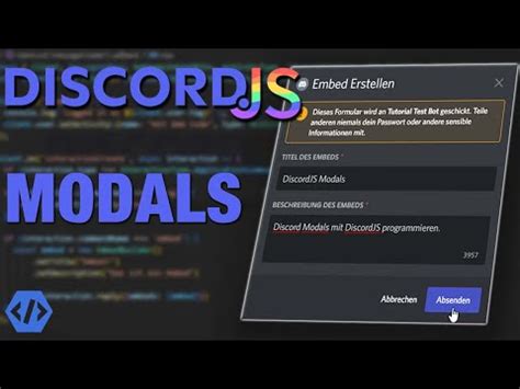 Discord Modals Mit Discordjs Youtube
