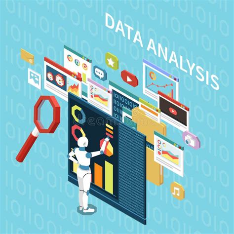 Ai Data Analysis Composition Stock Vector Illustration Of Digital