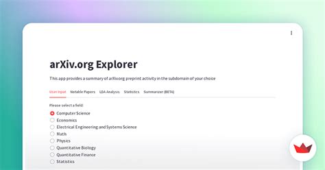 A Streamlit App To Summarize Academic Research Show The Community Streamlit