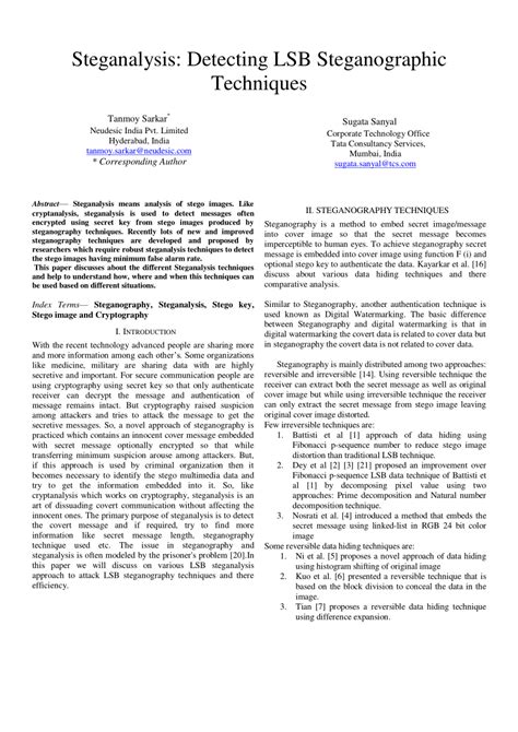 Pdf Steganalysis Detecting Lsb Steganographic Techniques