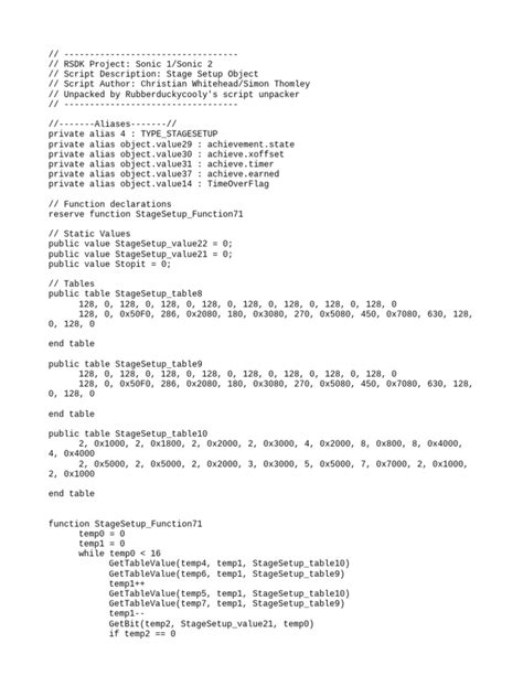 Stage Setup Pdf Video Games Computer Programming