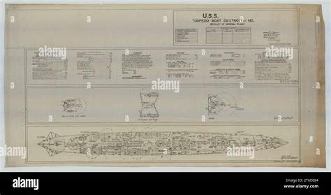Uss Dyer Dd 84 Booklet Of General Plans Top Of After Deck House