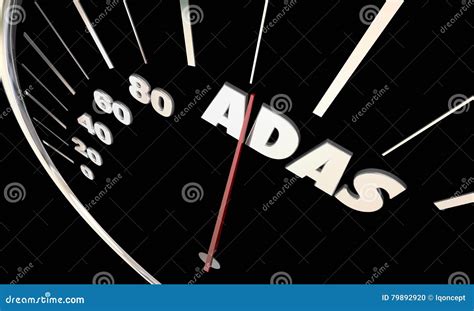 Adas Advanced Driver Assistance Systems Speedometer Stock Illustration Illustration Of Assist