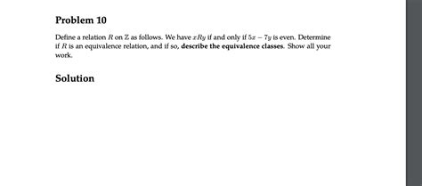 Solved Problem A Define A Relation R On Z As Follows We Chegg