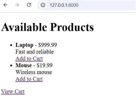 Add Items To Shopping Cart Django Python