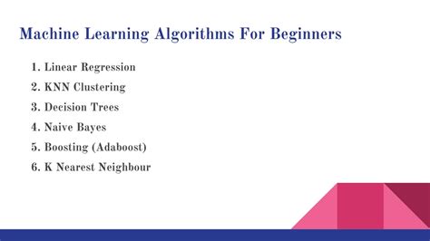 PPT Top Machine Learning Algorithms For Beginners PowerPoint Presentation ID