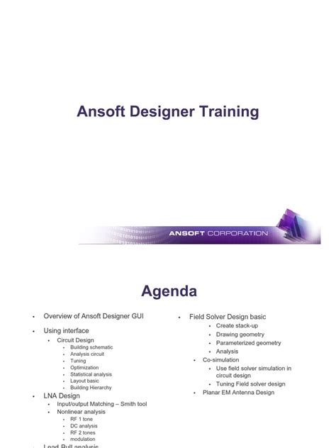 Ansoft Designer Training Pdf Icon Computing Menu Computing