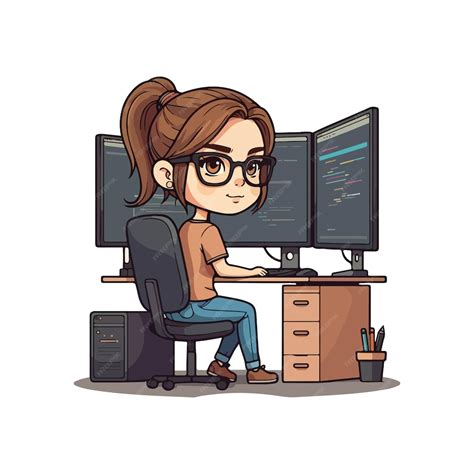 Software Developer Vector Illustration Communication Technology And