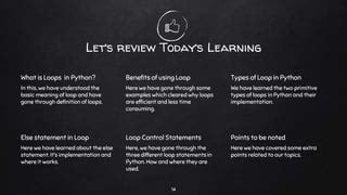 Loops In Python PPTX Programming Languages Computing