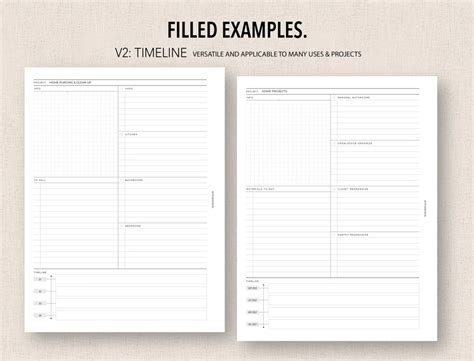CLASSIC HP FILLABLE PROJECTS Insert Fillable Printable Etsy