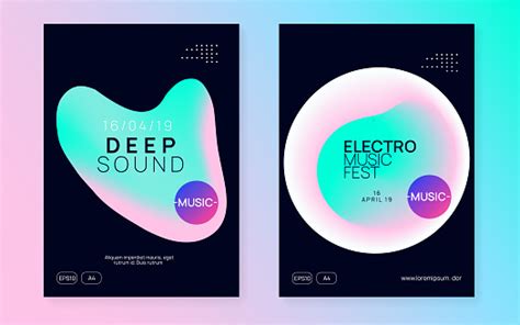 음악 배너 전기 및 전시 모양 커버를위한 현대 결함 브로셔 개념에 대한 우아한 배경 재즈 사운드 플라이어 핑크와 청록색 음악