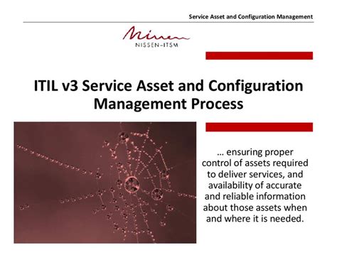 Itil Configuration Management Itil Service Asset And Configuration Management Process Is
