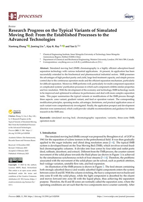 Pdf Research Progress On The Typical Variants Of Simulated Moving Bed