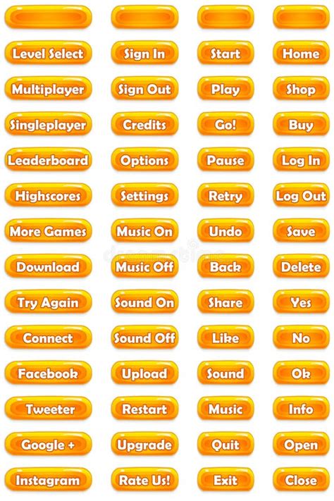 text buttons stock vector illustration of oblong yellow 9492428