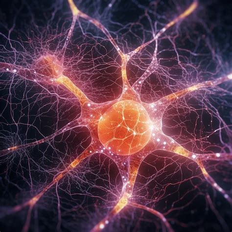 Premium Ai Image Brain Intricate Neural Web Complex Nervous System Closeup Of Cell Highlight