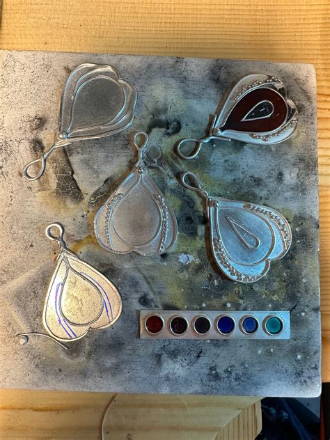 Vulva Peacocking Torch Fired Enamel Argentium Silver Vulva Series