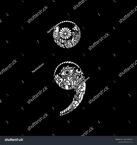 Semicolon Symbol Doodle Can Be Used Stock Vector Royalty Free