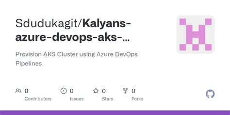 GitHub Sdudukagit Kalyans Azure Devops Aks Kubernetes Terraform Pipeline Provision AKS