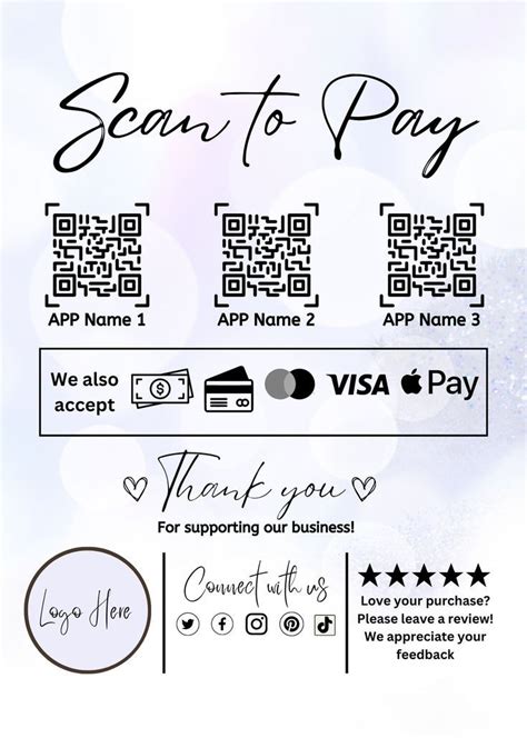 Scan To Pay Template Printable Editable Scan To Pay Sign Customer Qr Code Template Venmo Artofit