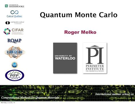 Pdf Quantum Monte Carloquantum Monte Carlo Goal Simulate Quantum