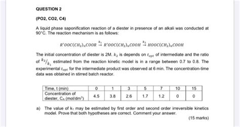 Solved Question 2 Po2 Co2 C4 A Liquid Phase