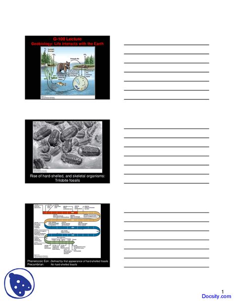 Geobiology General Geology Lecture Slides Slides Geology Docsity