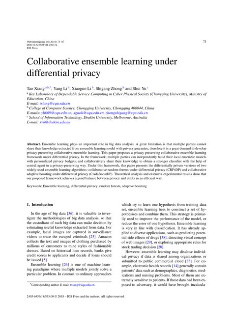 Pdf Collaborative Ensemble Learning Under Differential Privacy