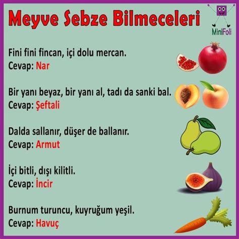 Çocuk Bilmeceleri Bilmeceler Okul öncesi Çocuk Gelişim Çocuk Eğitimi