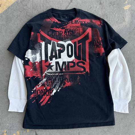 Y2k Tapout Shirt With Thermal Affliction Mma Elite Depop