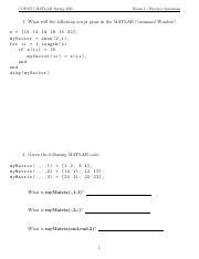MATLAB PracticeExam Spring Pdf COP MATLAB Spring Exam Practice Questions