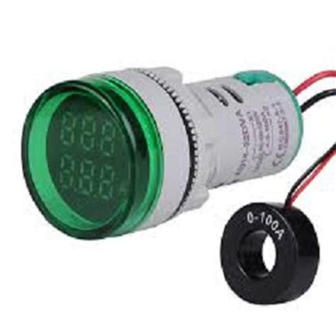 Ac 50 500v Round Led Dual Display Ac Voltage Ampere Meter Digital Voltage Current Meter