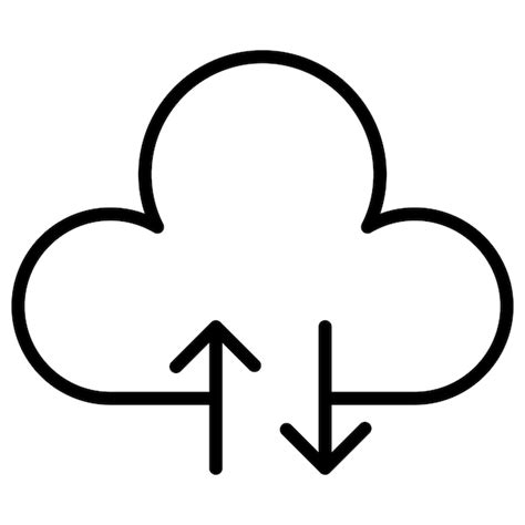 Premium Vector A Drawing Of A Cloud With An Arrow Pointing Up