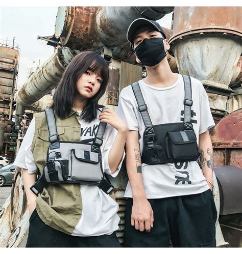 기능성 작업복 힙합 스트리트 댄스 국가 트렌드 인터넷 연예인 조끼 가방 남성과 여성 커플 멀티 포켓 조끼 허 티몬
