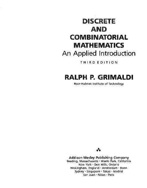 discrete and combinatorial mathematics 3rd edition pdfcoffee