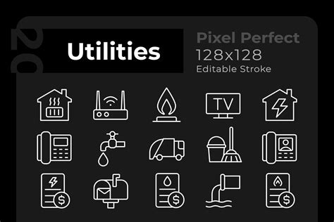 Public Utilities Icon Pack 22 Line Tools And Equipment Icons Svg Png