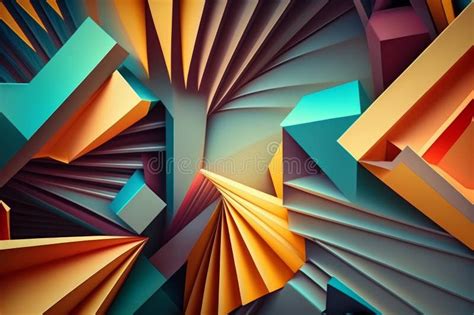 Colorful Abstract Geometric Background Illustration Ai Generative Stock Illustration