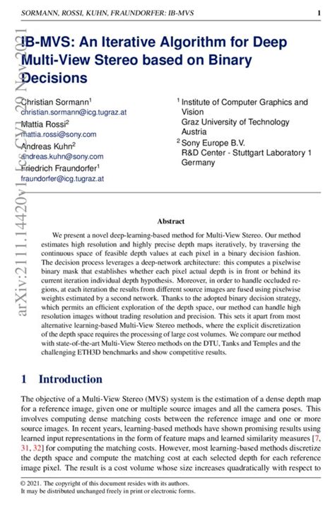 Ib Mvs An Iterative Algorithm For Deep Multi View Stereo Based On