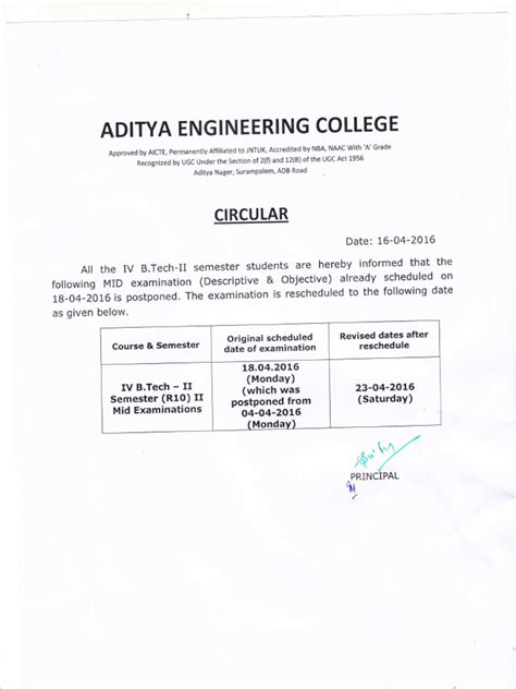 Revised Iv Btech Ii Semester Ii Mid Time Table Pdf
