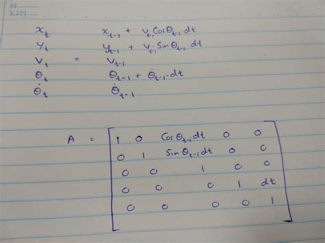 Autonomous Car How Can I Determine The Transition Matrix Of A Kalman Filter Robotics Stack