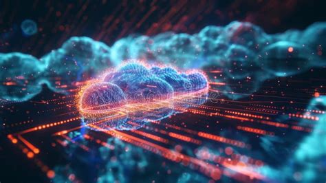 Futuristic Cloud Computing Technology Transferring Data In Cyberspace Stock Image Image Of